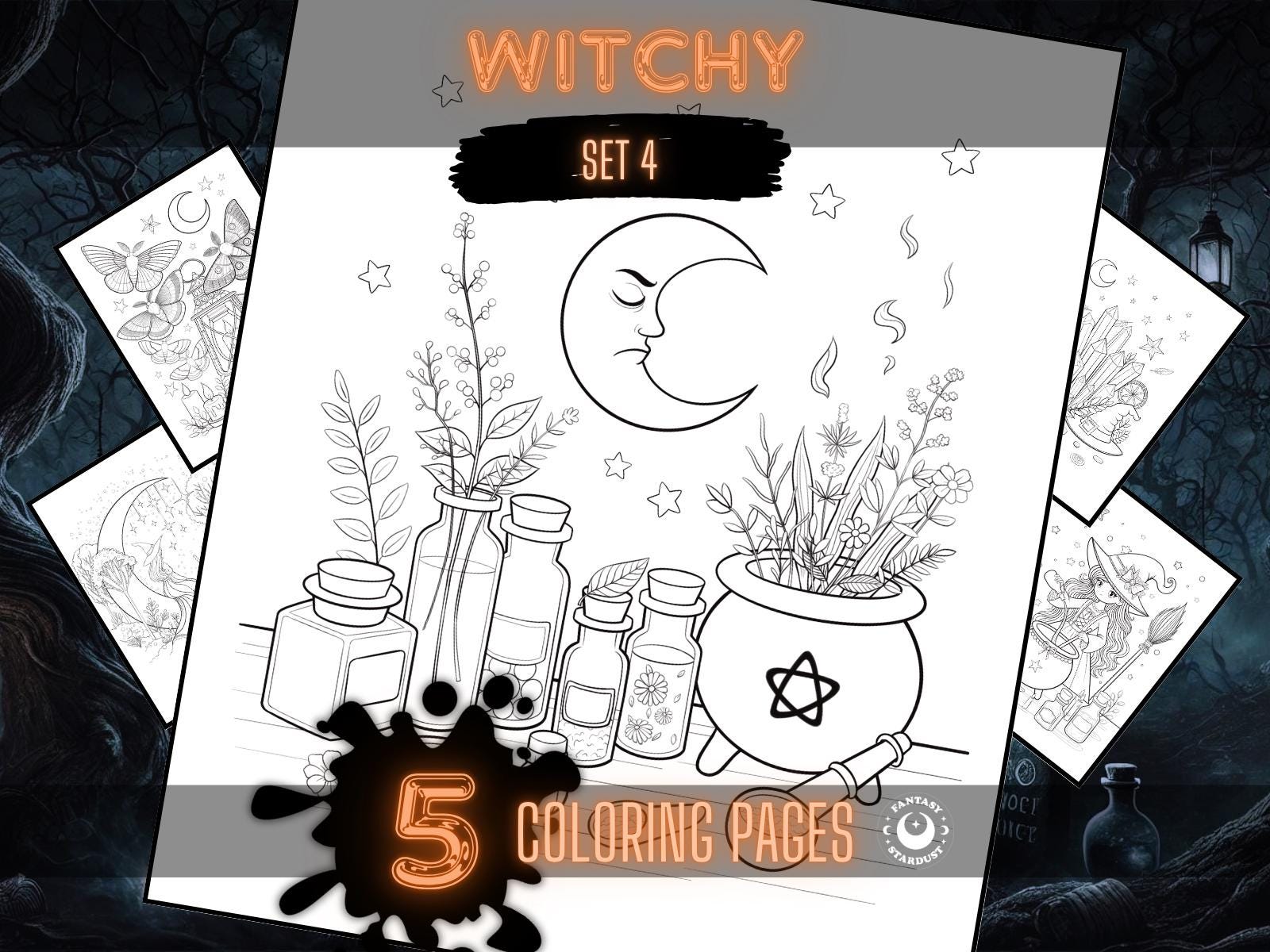 Magical Witchy Coloring Book Practical Magic Gift for Witch Whimsical ...