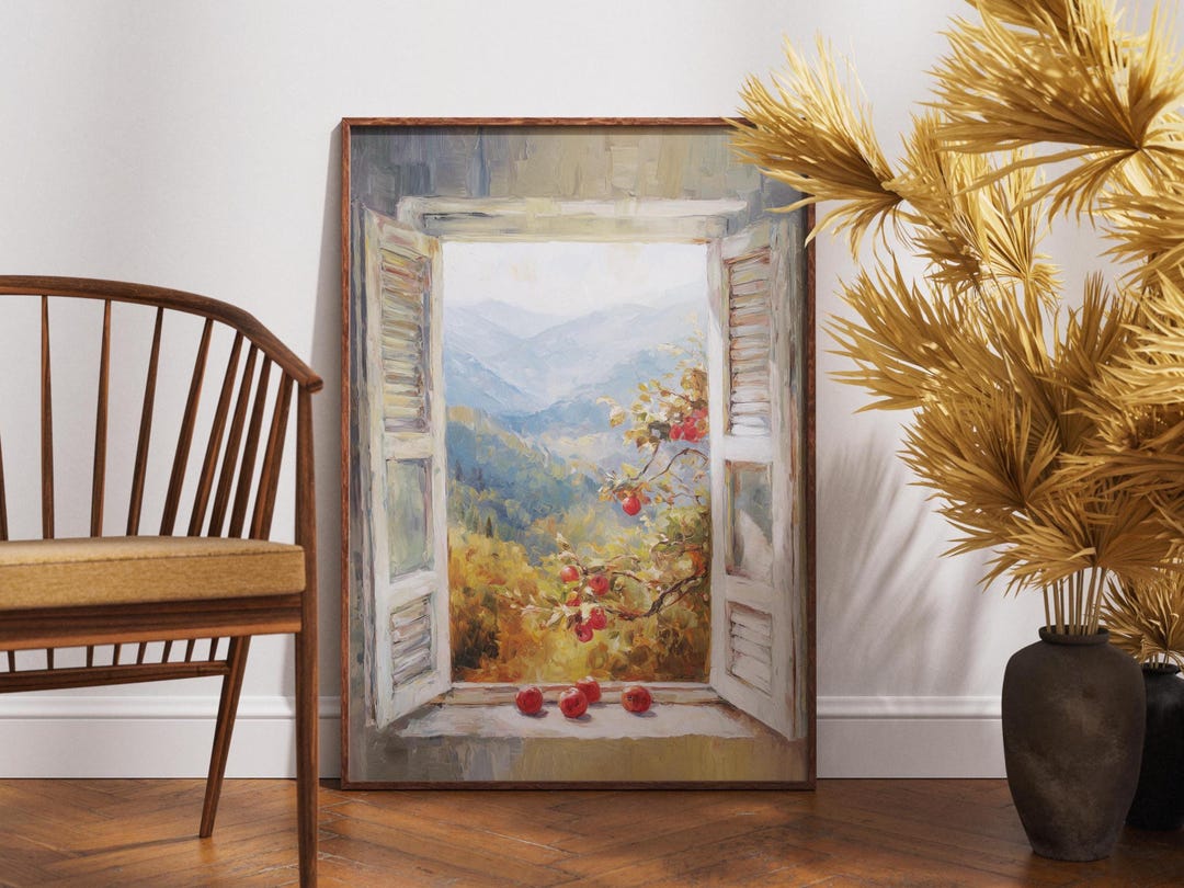 Open Window Landscape Poster Print Mountain Landscape View Poster for ...