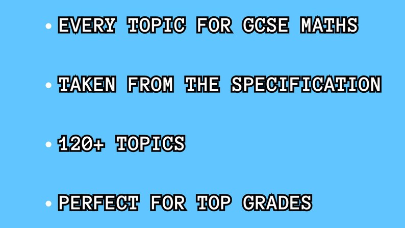 GCSE Maths Checklist COMPLETE LIST - Etsy UK