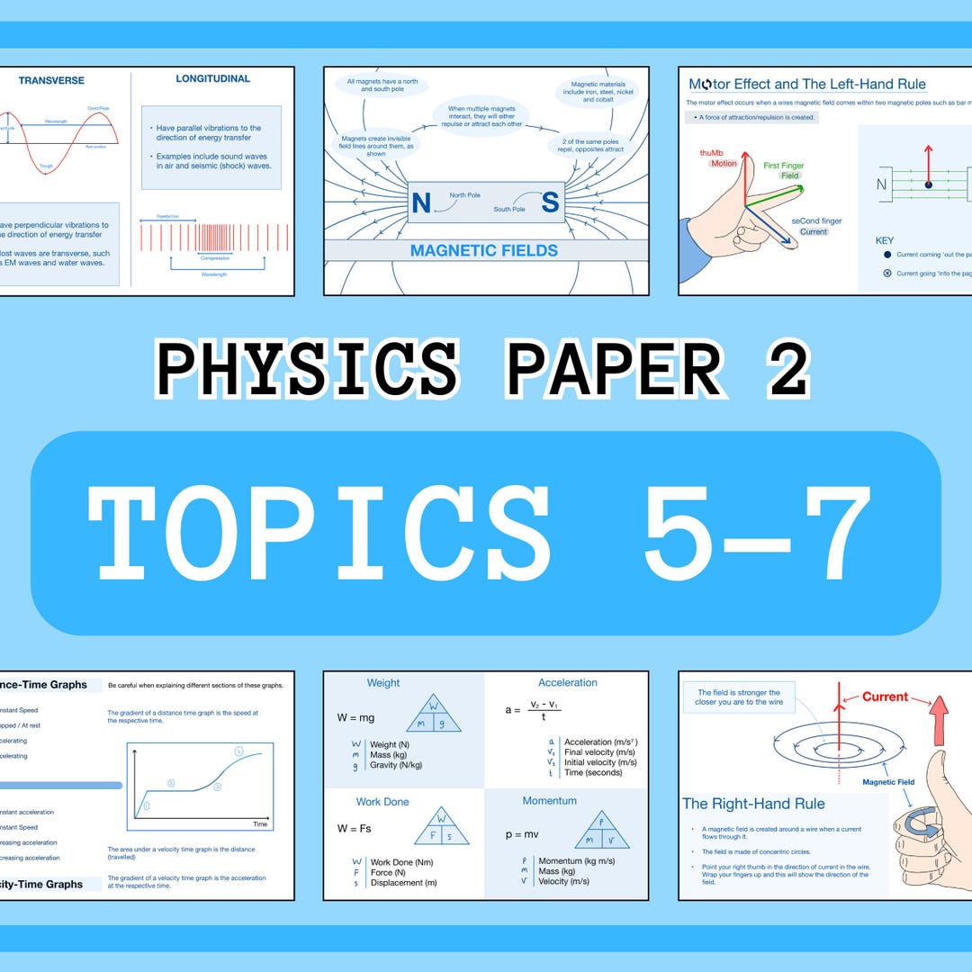 AQA GCSE Physics Paper 2 - Revision Notes (23 Pages Topics 5-7) - Etsy