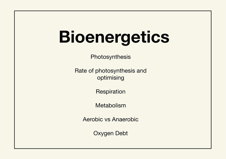 GCSE Biology Topic 4 Revision Notes Bioenergetics - Etsy