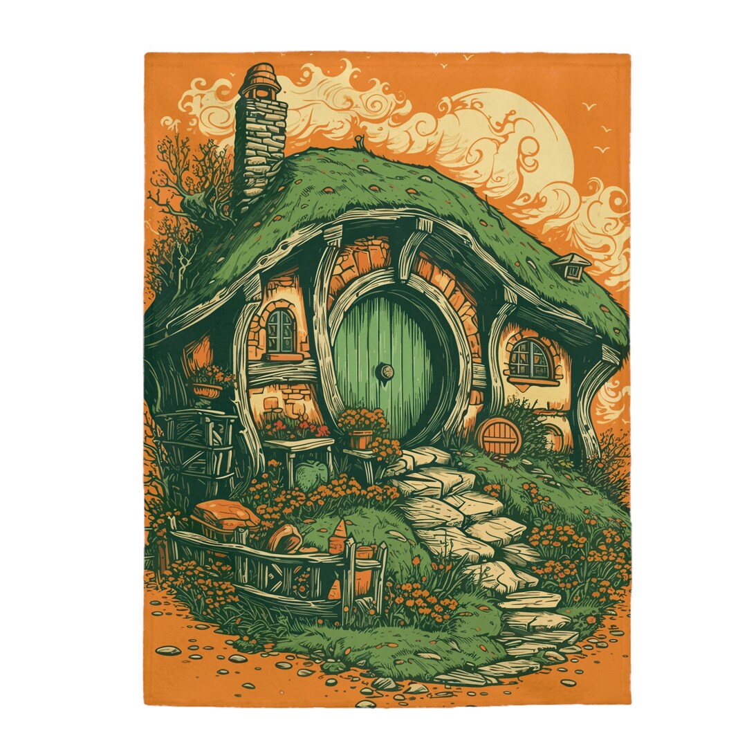 Hobbitcore Throw Blanket Halfling House Velveteen Plush - Etsy