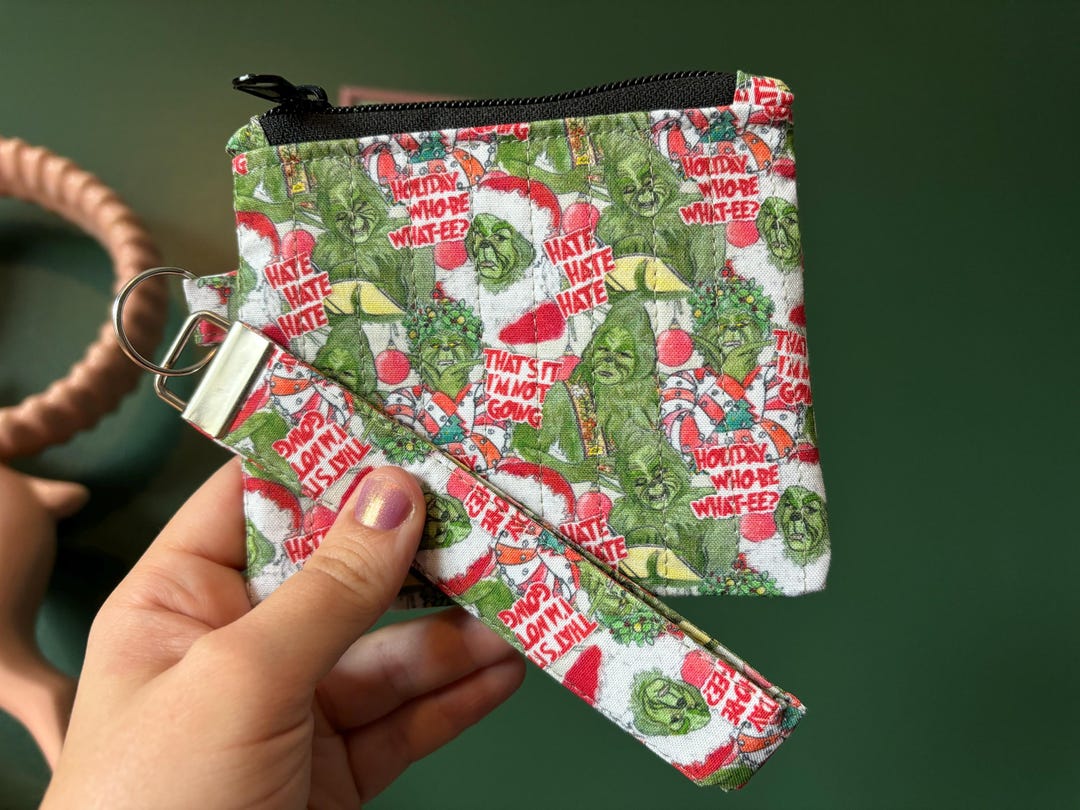 The Grinch 2000 Fan Coin Purse Pouch Key Fob Set, Christmas Themed ...