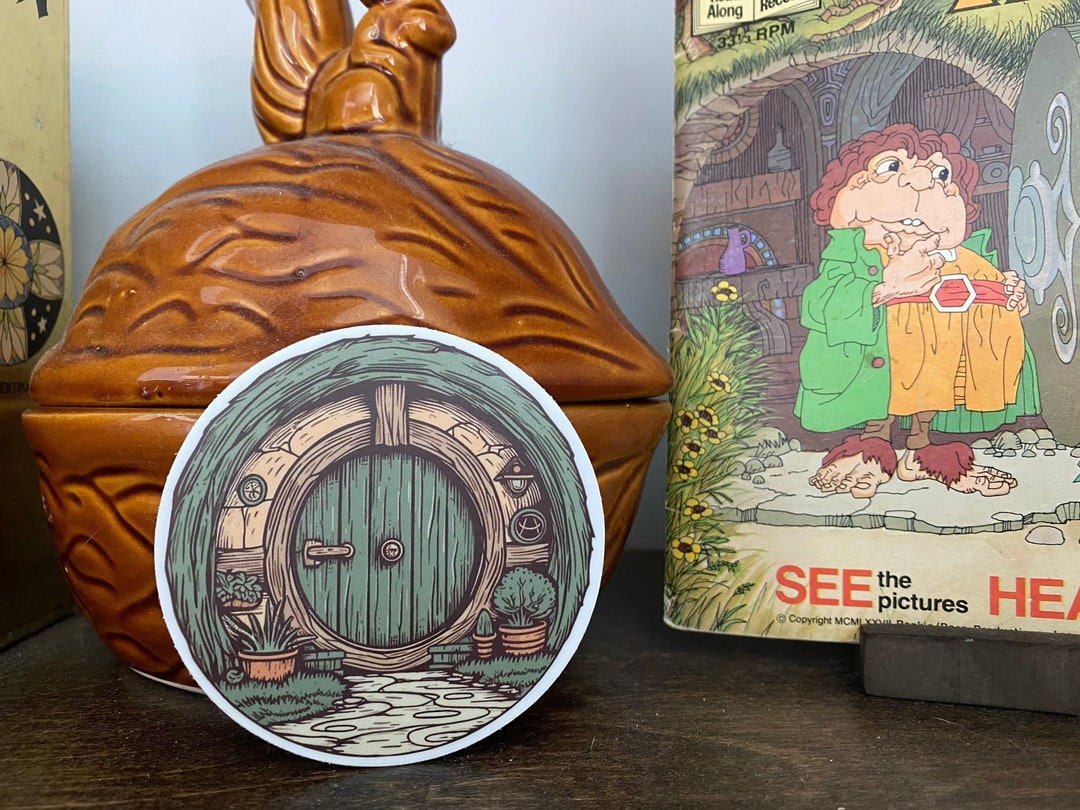 Green Hobbitcore Waterproof Vinyl Sticker Round Hobbit Door - Etsy