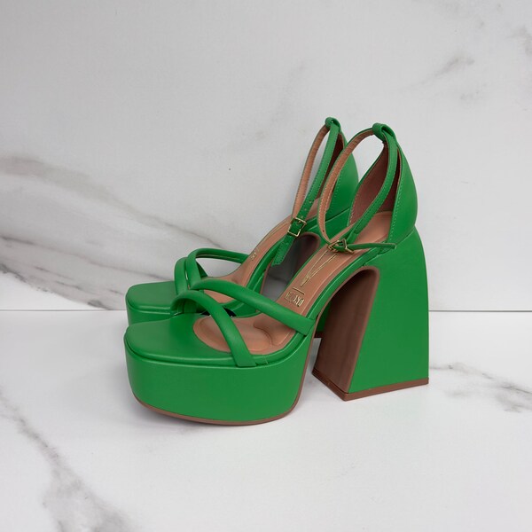 Green Platform Shoes - Etsy