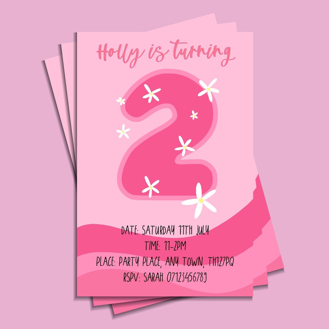 Personalised Number Birthday Invitations, Birthday Party, Any Age - Etsy