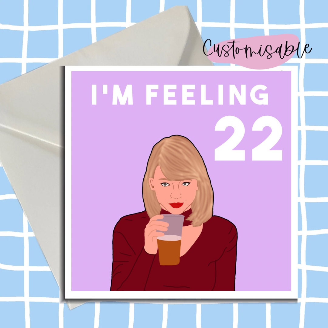 Customisable Taylor Swift Birthday Card, Any Age, Swifty, Blank Card ...