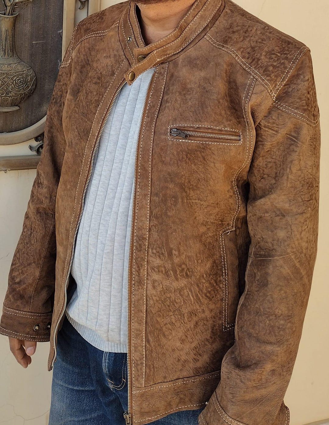 Genuine Sheep Leather Jackets for Men - Etsy