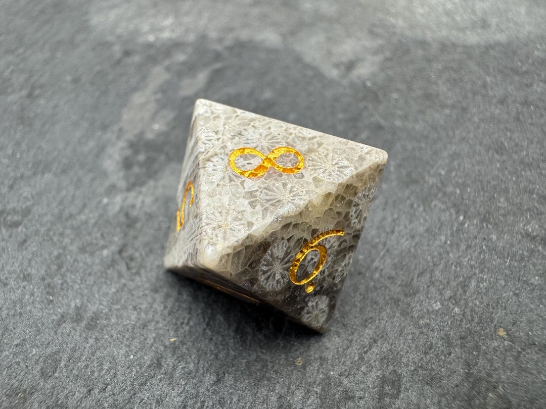 Coral Fossil 7-piece Dnd Dice Set for Tabletop Role-playing Games ...