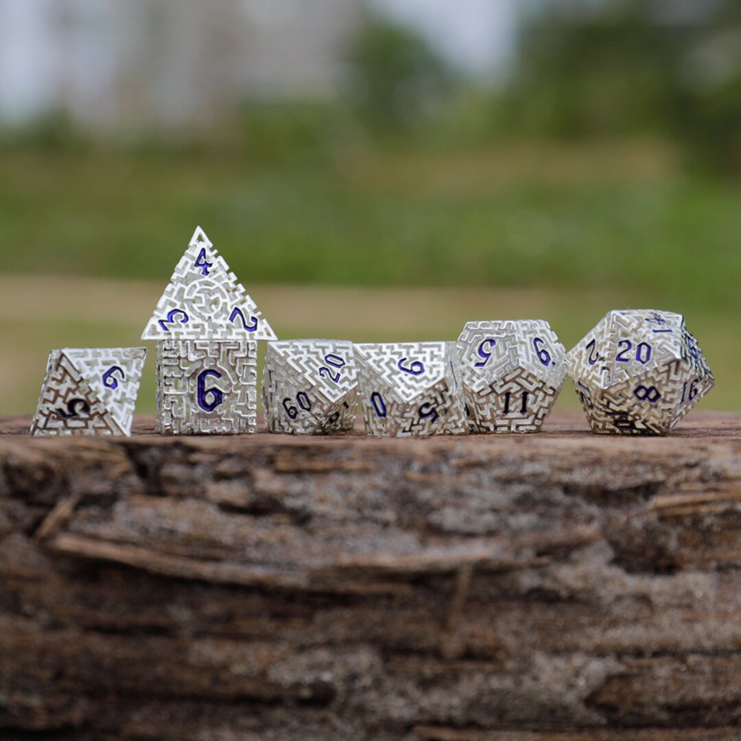 Hollow Metal Dice Set | Dimensional Box | 7 Piece Gift Set | Pathfinder ...
