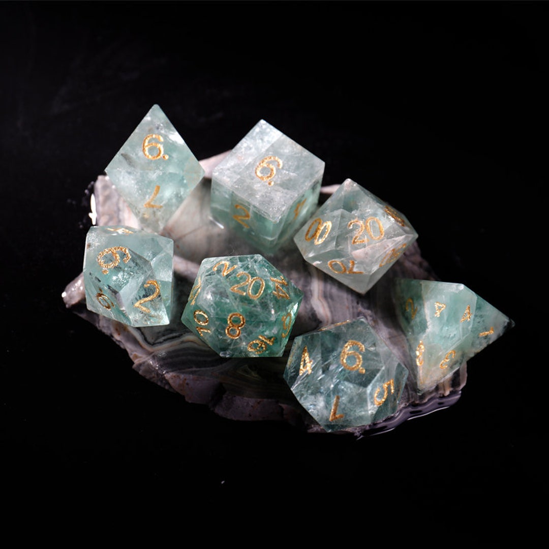 Green Fluorite Gemstone Dice (chlorophane) DND Polyhedral Dice - Etsy