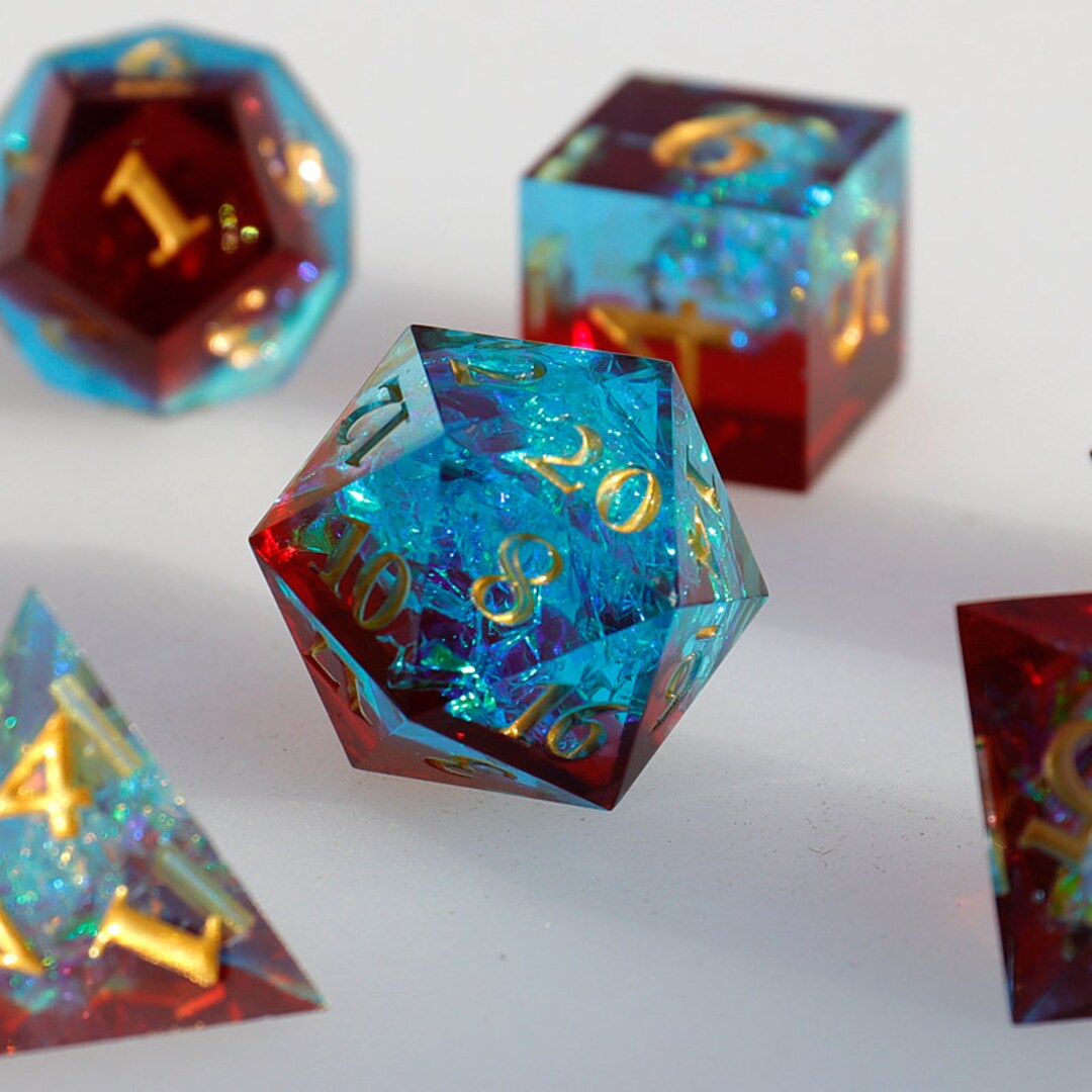 Resin Dungeons and Dragons Dice Set /handmade Sharp Edge Wizard Dice ...