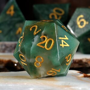 African Jade 7-piece Dnd Dice Set for Tabletop Role-playing Games ...