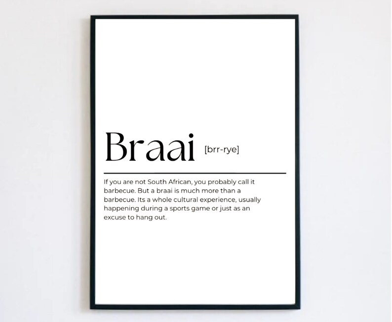 Afrikaans Braai Poster South Africa Funny Wall Art Digital Print - Etsy ...