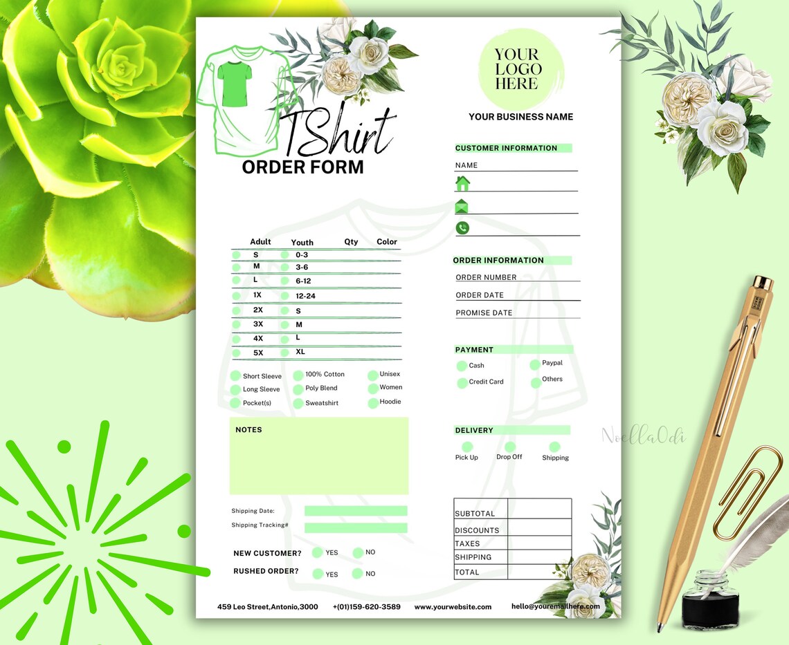 Tshirt Order Form, Tshirt Order Form, Tshirt Order Form, Order Form ...