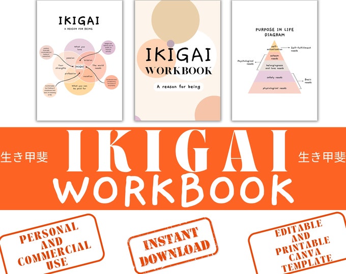 Ikigai Workbook Ikigai Worksheet Ikigai Planner Ikigai Ikigai Template ...