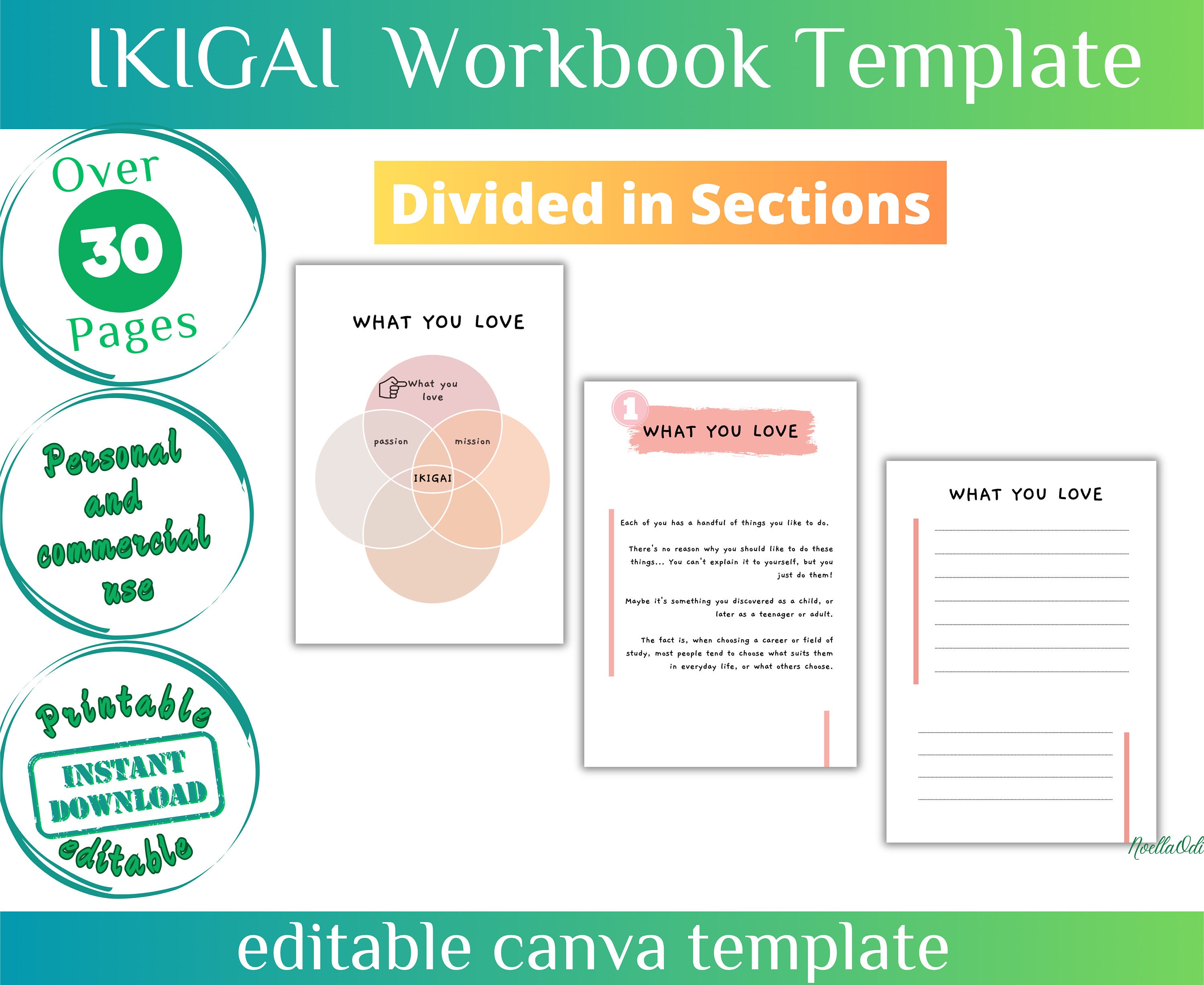 Ikigai Workbook Ikigai Worksheet Ikigai Planner Ikigai - Etsy Australia