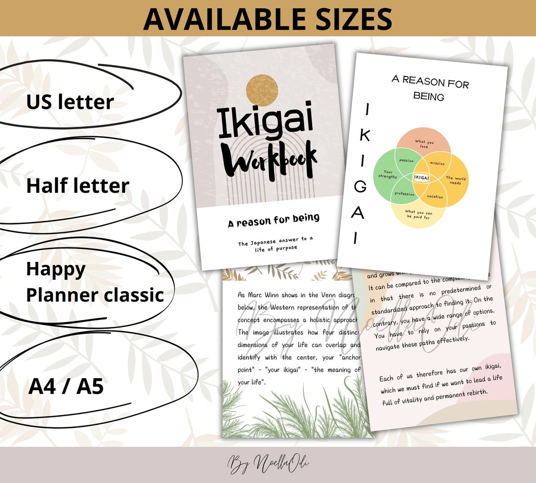 Ikigai Workbook | Ikigai Worksheet | Ikigai Planner | Ikigai | Ikigai ...
