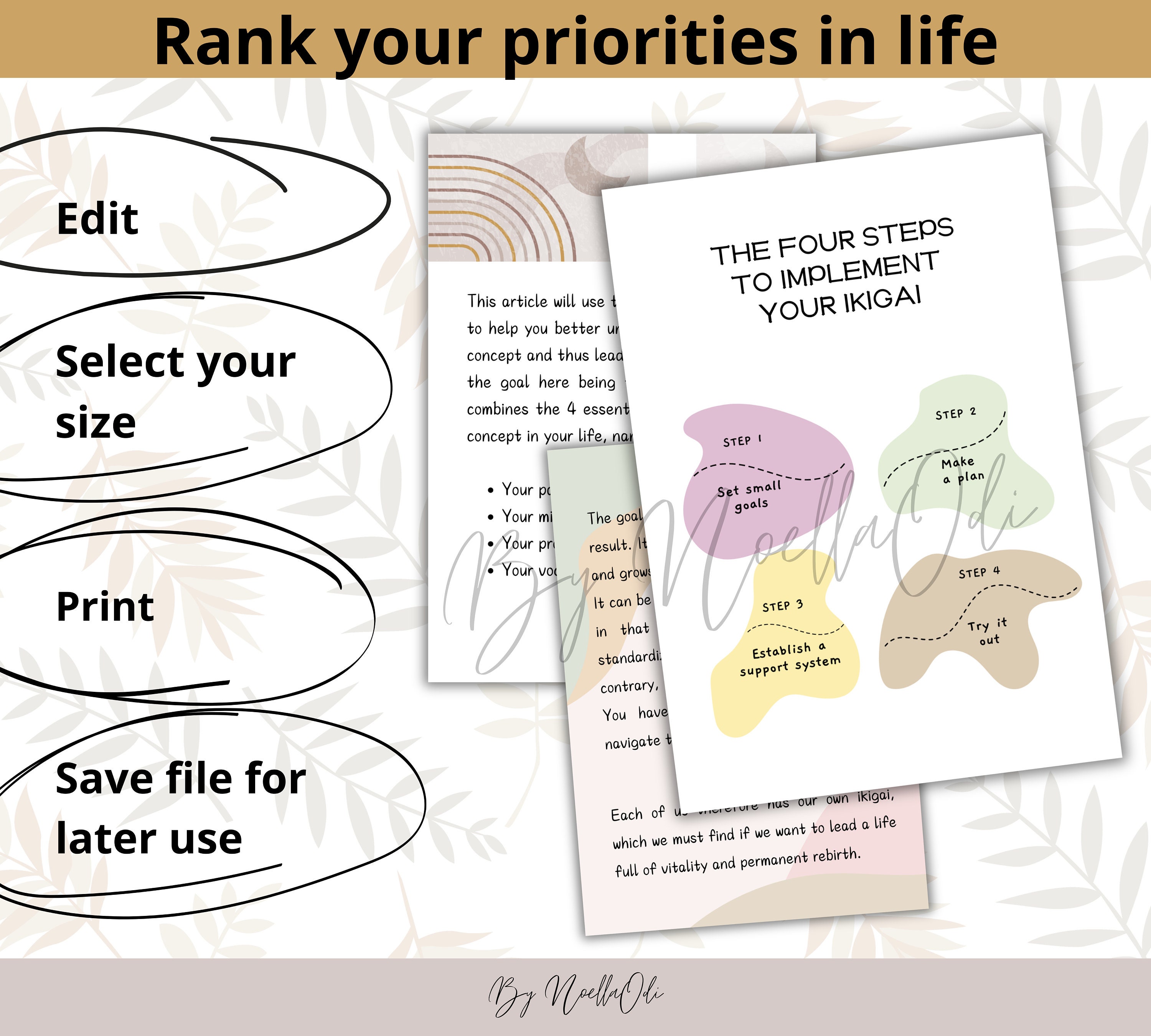 Ikigai Workbook | Ikigai Worksheet | Ikigai Planner | Ikigai | Ikigai ...
