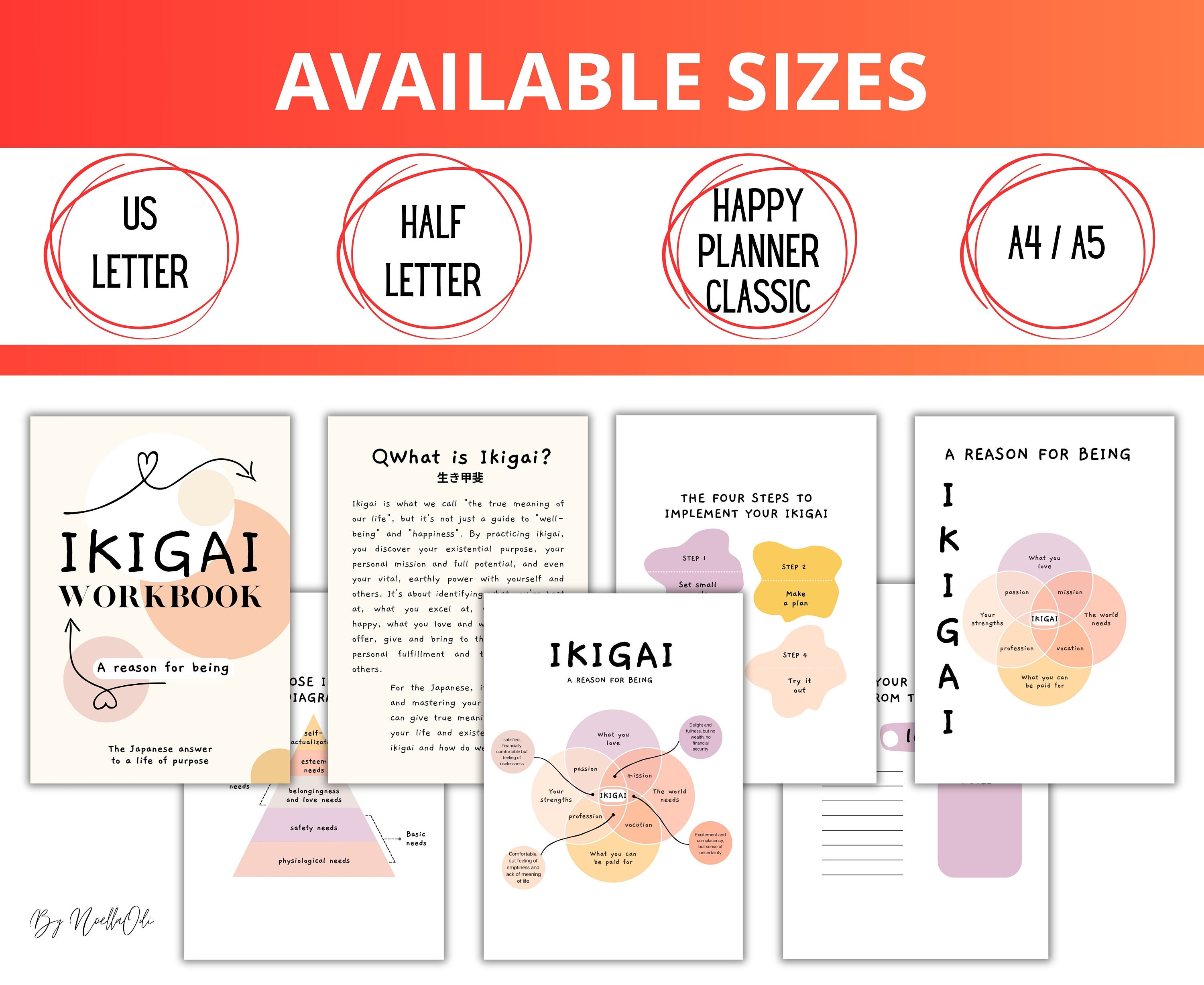Ikigai Workbook Ikigai Worksheet Ikigai Planner Ikigai Ikigai Template ...