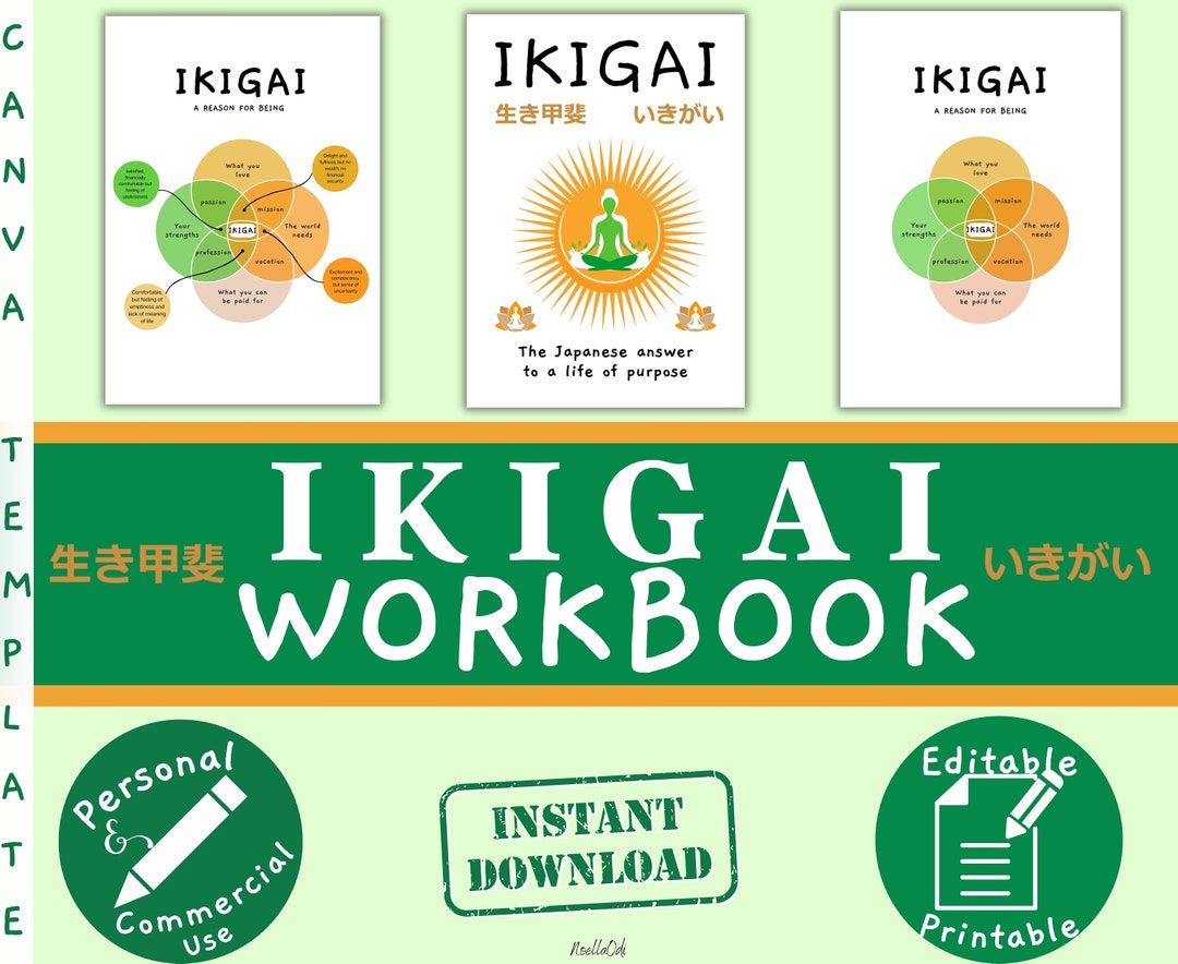 Ikigai Workbook Ikigai Worksheet Ikigai Planner Ikigai - Etsy Australia