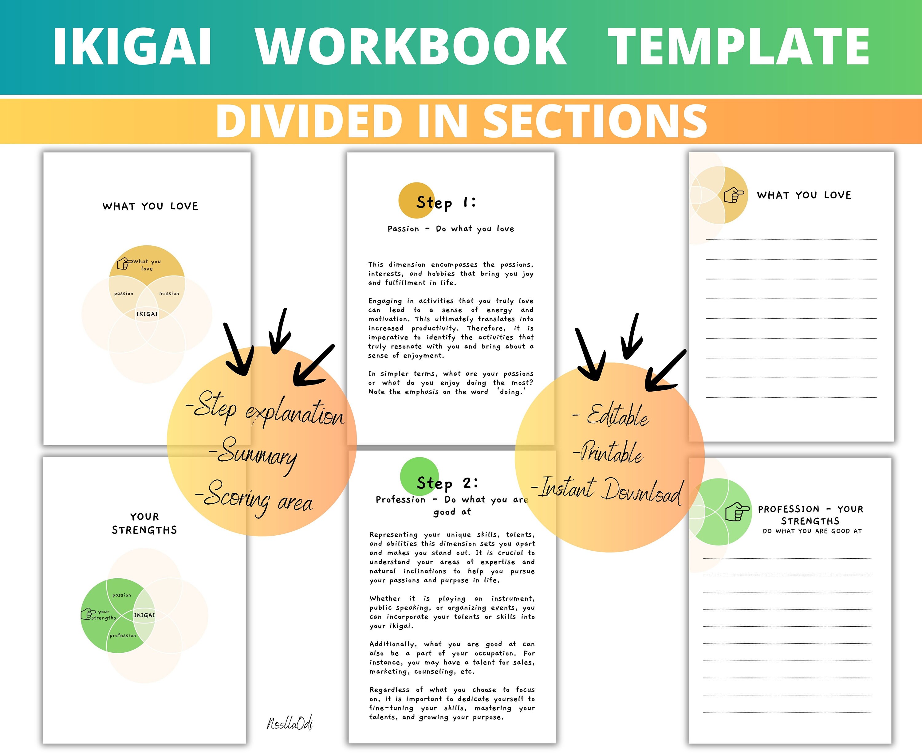 Ikigai Workbook Ikigai Worksheet Ikigai Planner Ikigai - Etsy Australia