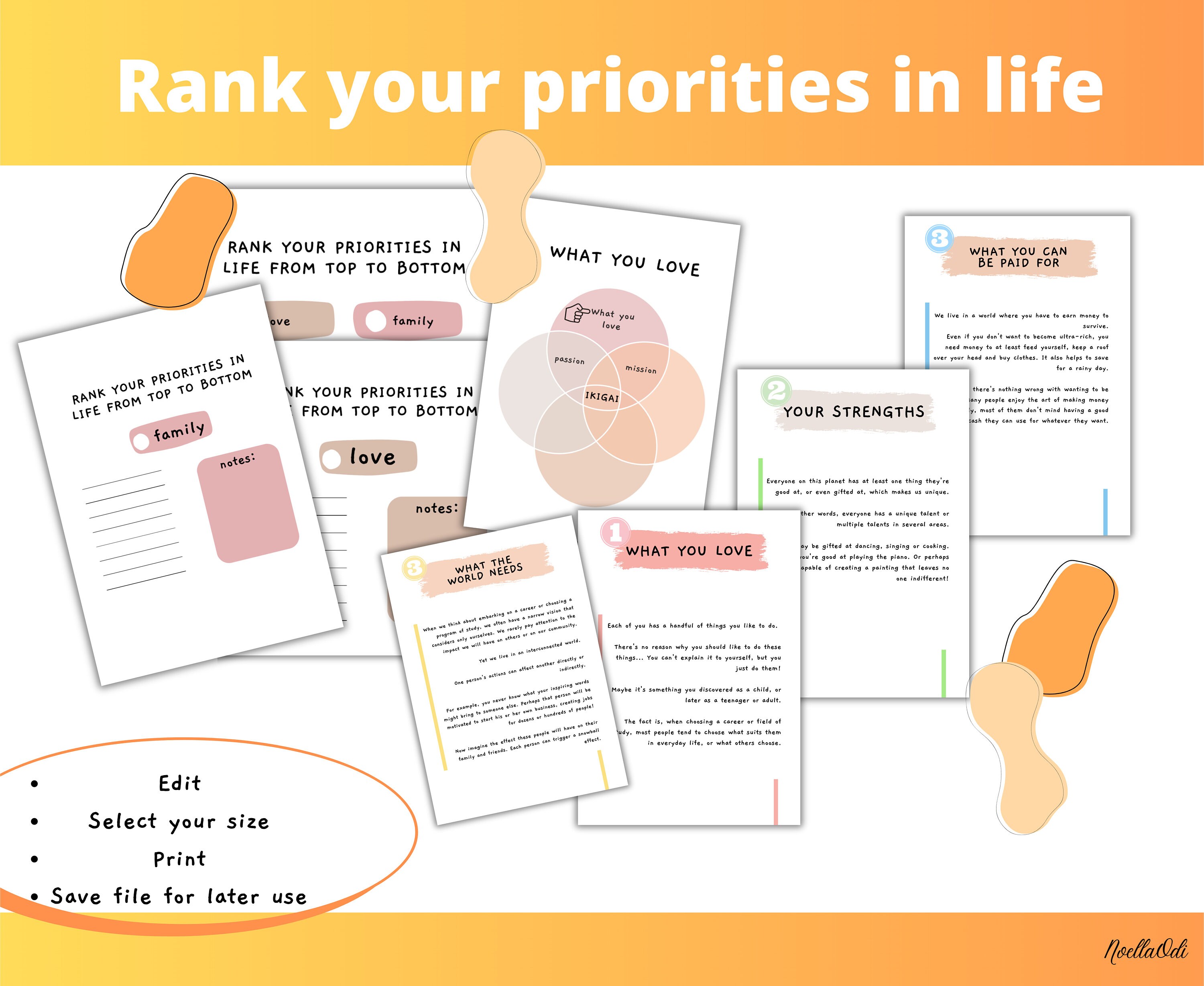 Ikigai Workbook Ikigai Worksheet Ikigai Planner Ikigai - Etsy UK