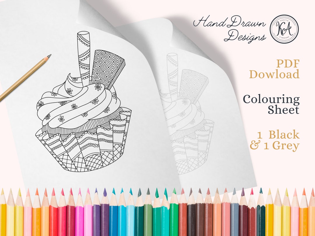 Printable Coloring Pages Birthday Party Cupcake Coloring Pages Candy ...