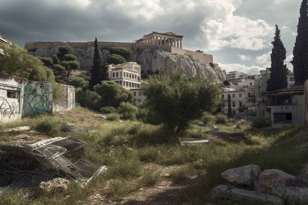 Printable Acropolis Athens | Post Apocalyptic | Desotropic | Post War ...