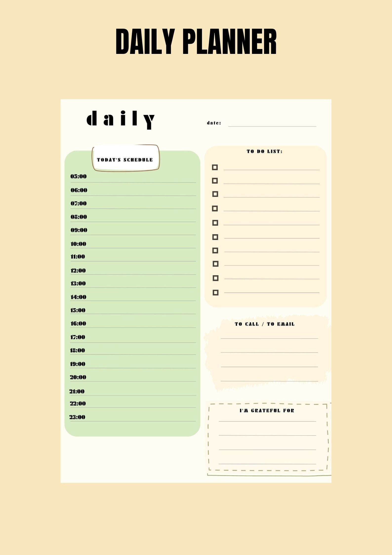 Retro Daily Planner L Printable Planner L Daily Planner L to Do List L ...