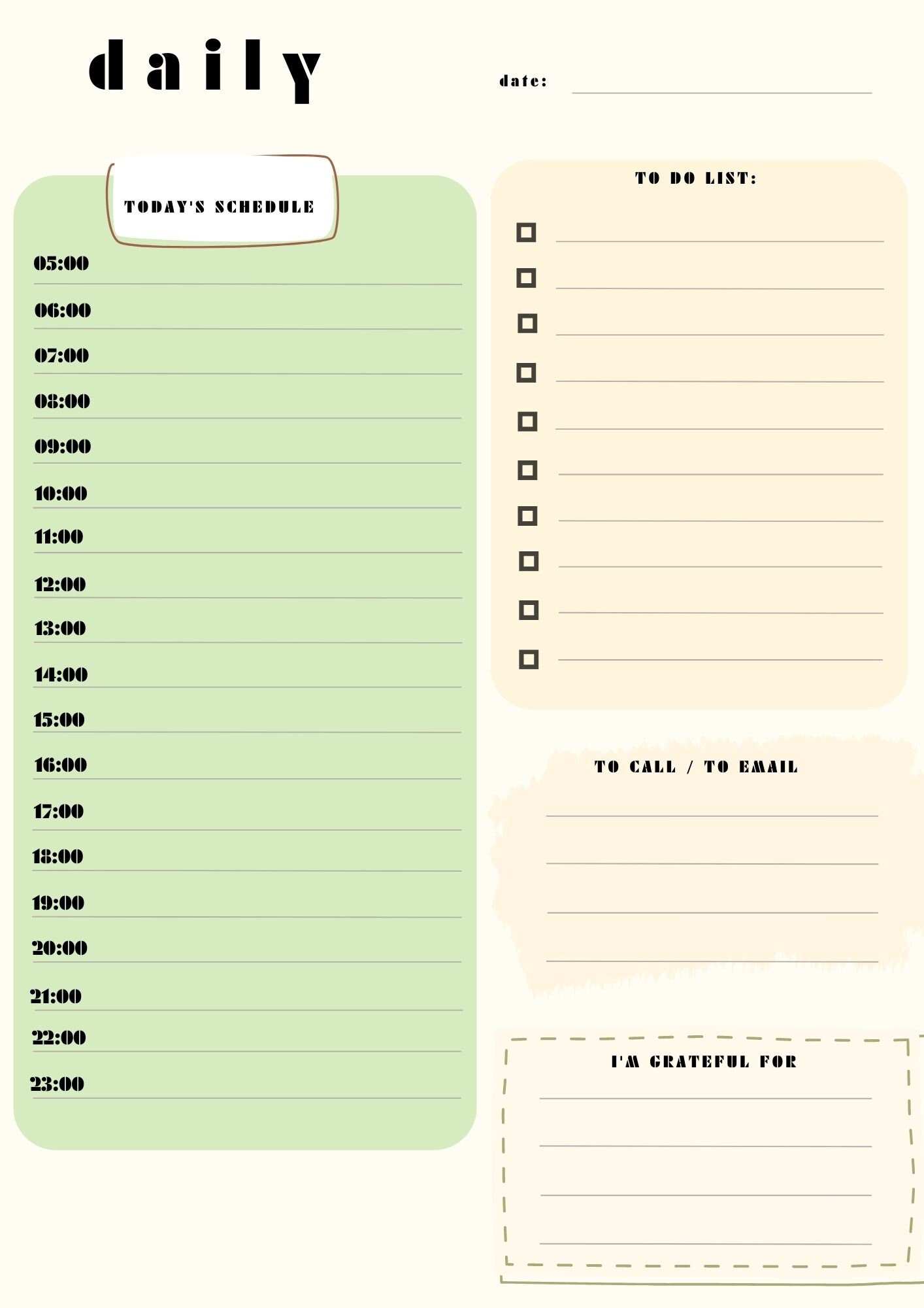 Retro Daily Planner L Printable Planner L Daily Planner L to Do List L ...