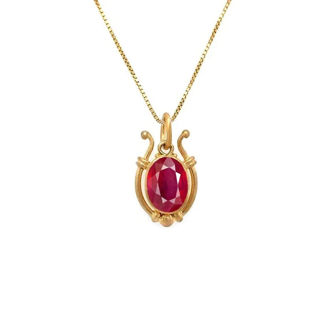 Natural Certified Ruby Pendant Locket 925 Sterling Silver Yellow Gold ...