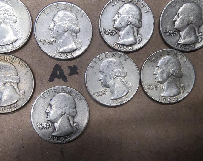 8 Washington Quarters Silver All Different Dates Actual Coins in Photo ...