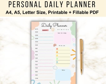 Printable Planner Undated Planner Daily Hourly Planner - Etsy