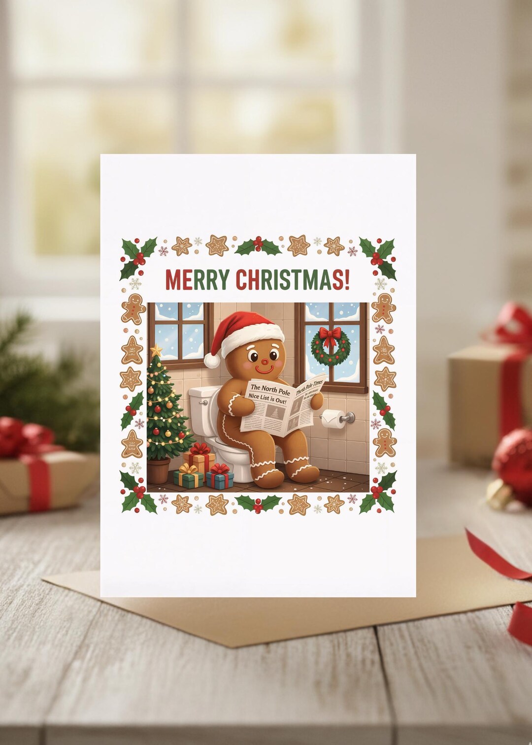 Funny Gingerbread Man Christmas Card, Cheeky Xmas Gift - Etsy UK