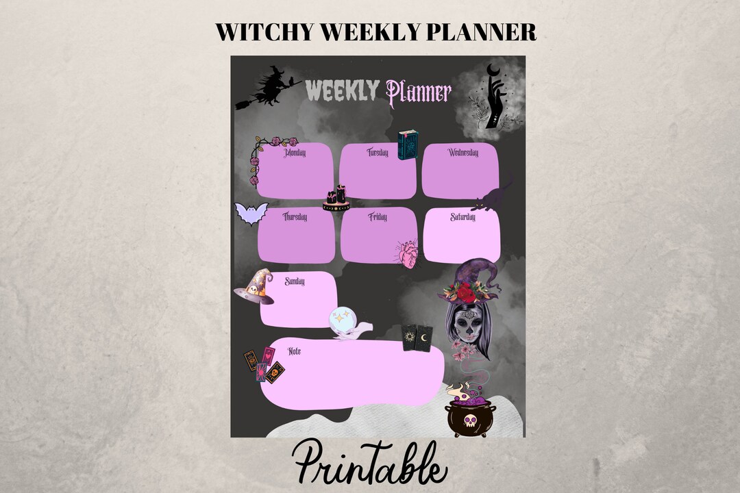 Witchy Weekly Digital Planner, Witchy Planner Printable, Witchy Weekly ...