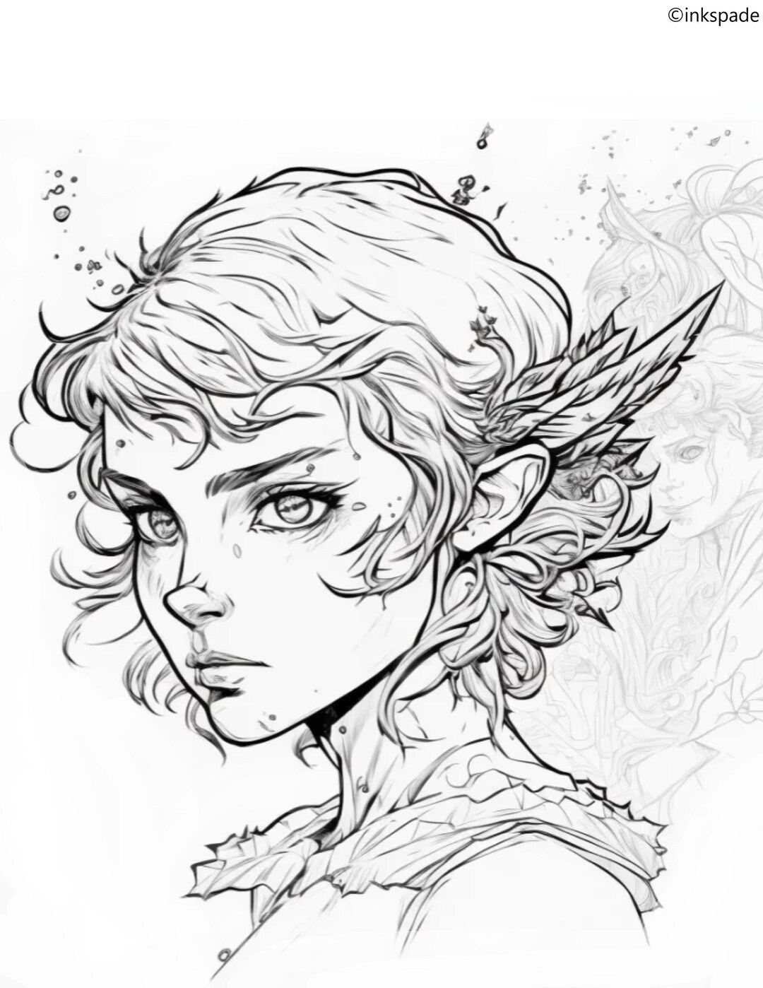 Magical Pixie Girl Coloring Page - Etsy