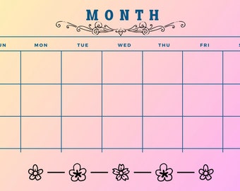 Digital Editable Calendar - Etsy