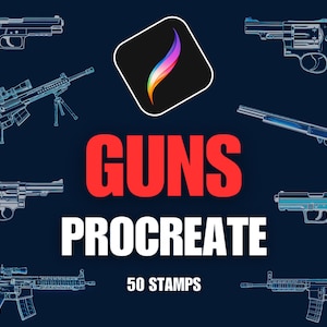 Procreate - 50 Guns - Gun Stamps, Pistol, Revolver, Rifle, Guns ...