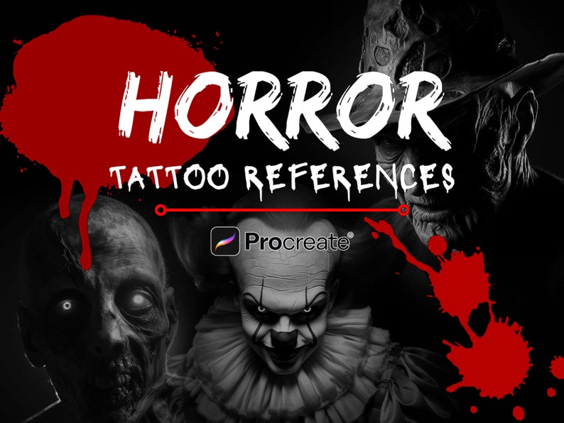 Procreate Horror References Horror Tattoo Characters & Skulls - Etsy