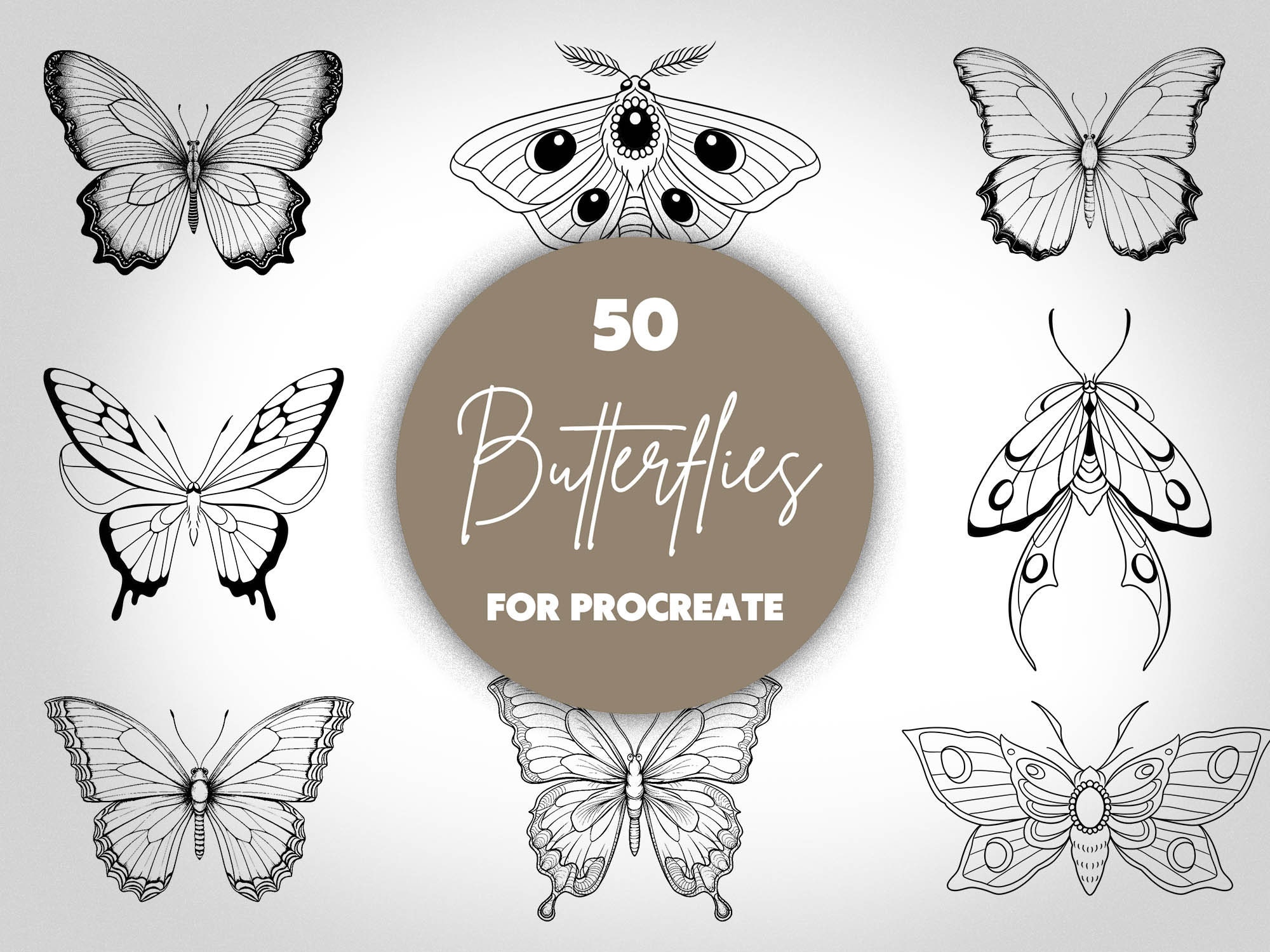 Procreate Butterfly Tattoo Designs Fineline Butterflies Procreate ...