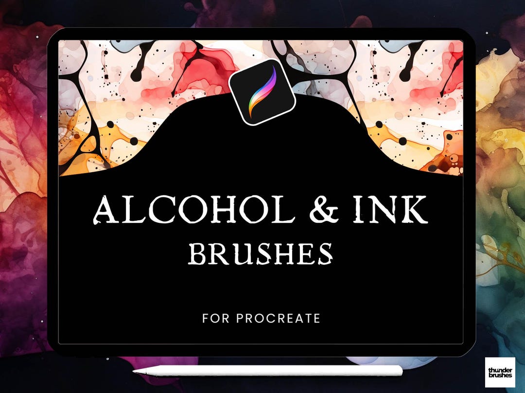 Procreate - Alcohol and Ink Brushes - Abstract Brush, Procreate Chrome ...