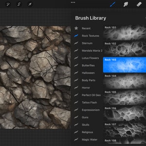 Procreate - 120 Rock Texture Brushes - Seamless Rock and Stone Textures ...