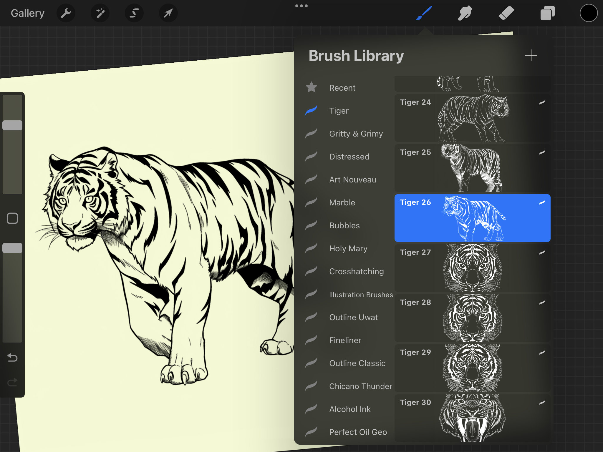 Procreate 40 Tiger Stamps Tiger Tattoo Designs, Procreate Brushes - Etsy