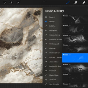 Procreate - Marble Brushes - Abstract Ink Brush, Procreate Marble Texture Brushset - Etsy