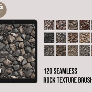 Procreate - 120 Rock Texture Brushes - Seamless Rock and Stone Textures ...