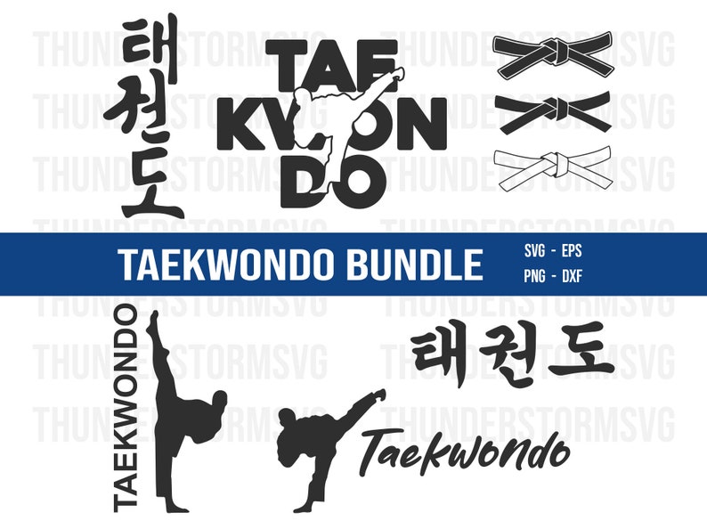 Taekwondo SVG Bundle, Martial Arts Svg, Png, Eps, Dxf, Digital Download, Vector File Cricut ...