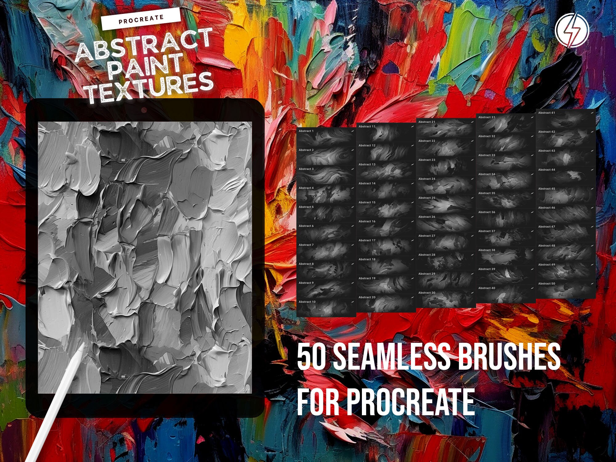 Procreate - Abstract Paint Brushes, Seamless Abstract Textures - Etsy