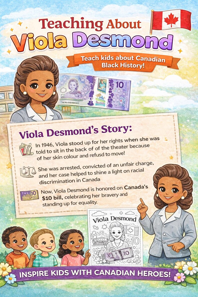 Viola Desmond Coloring Page | Canadian Black History Activity ...
