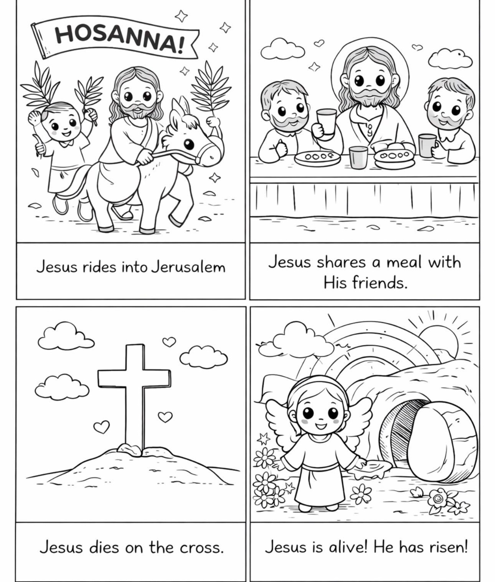 Christian Easter Coloring Pages | Sunday School Activity (PDF Printable ...